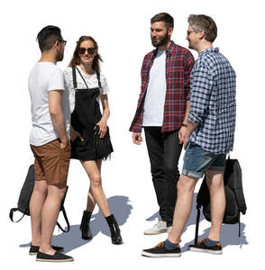 two young people standing and talking - VIShopper