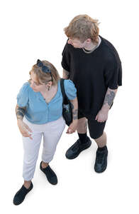 two cut out people standing seen from above - VIShopper