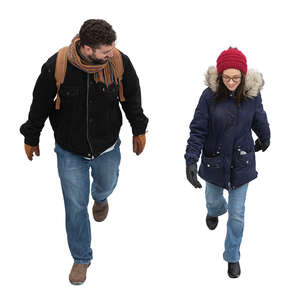 two people in winer walking seen from above - VIShopper