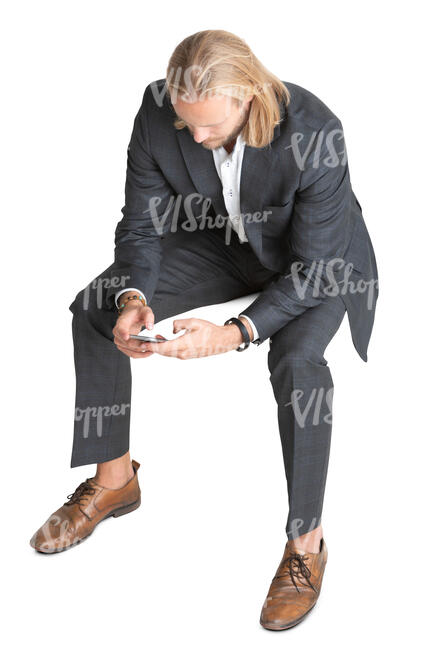 man in a suit sitting seen from above - VIShopper
