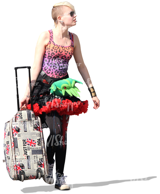 extravagant woman carrying a suitcase - VIShopper