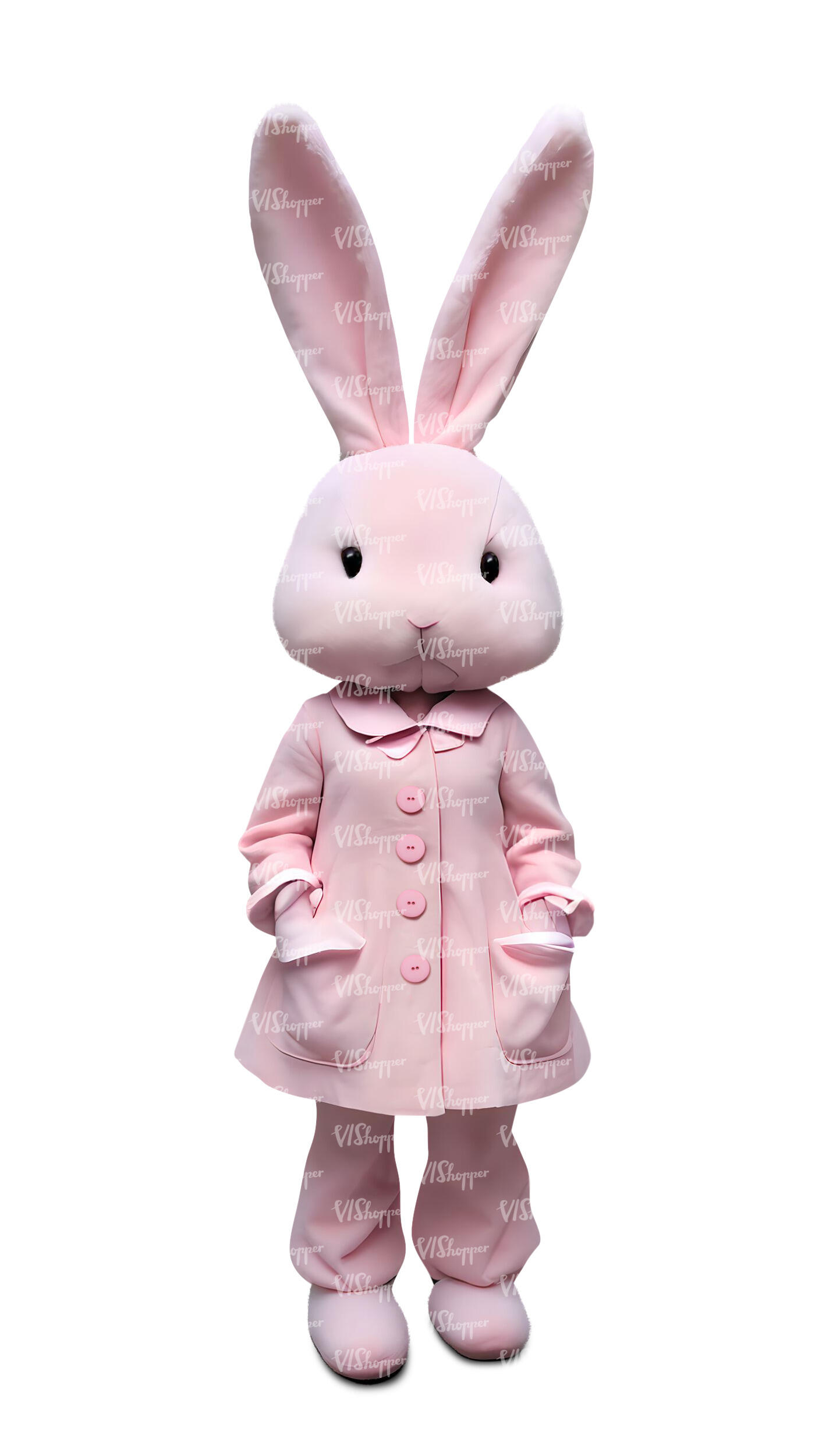 person in a pink rabbit costume standing - VIShopper