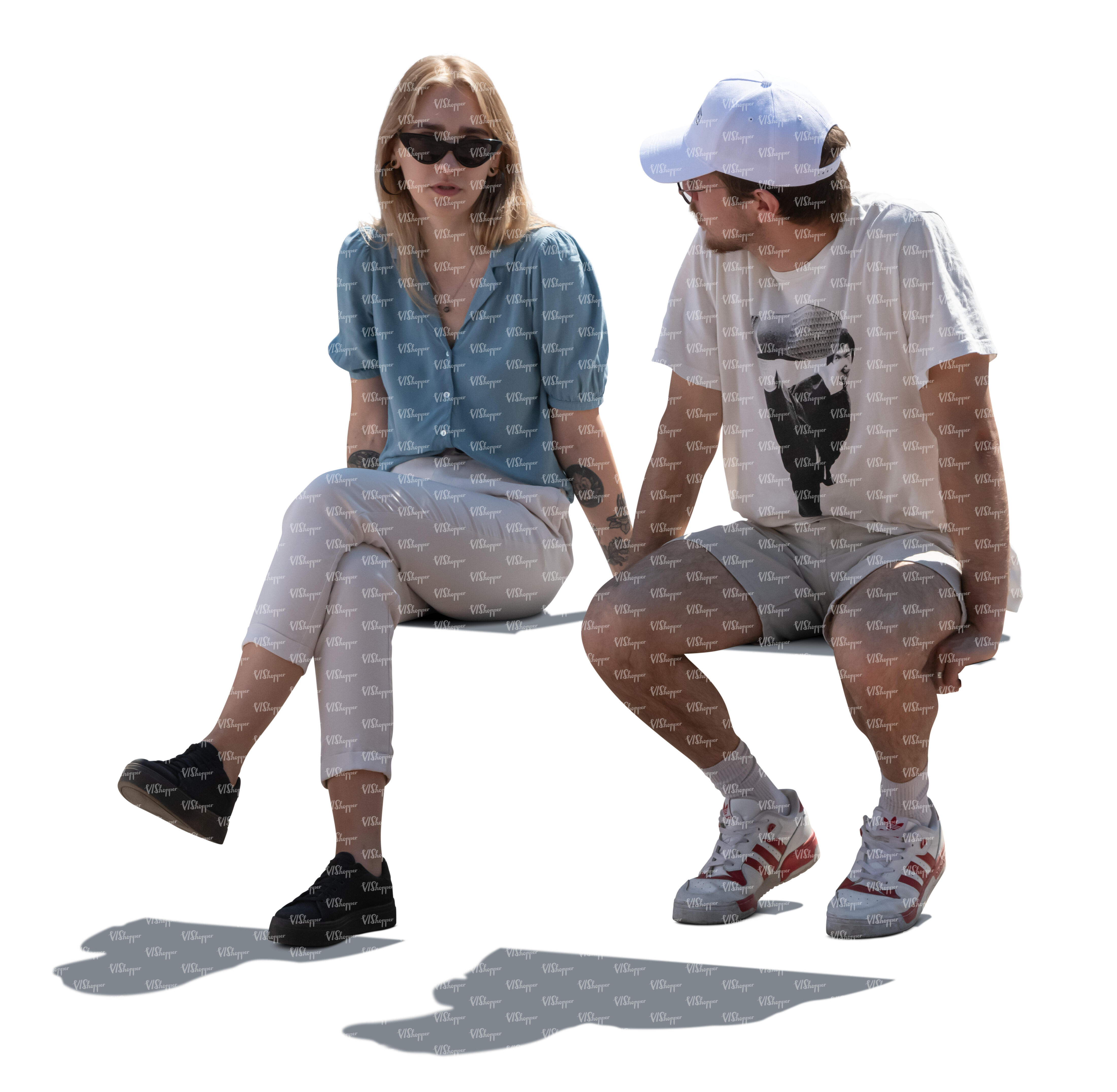 two backlit people sitting and talking - VIShopper