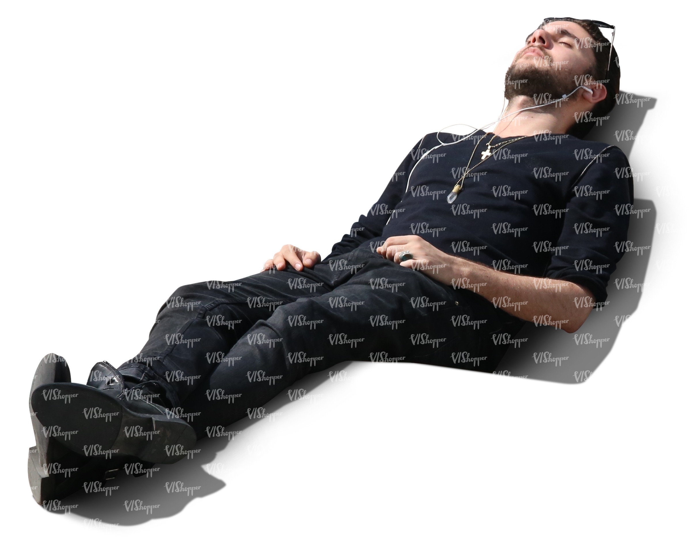 cut out man lying and listening to music - VIShopper